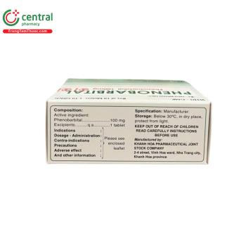 [CHÍNH HÃNG] Thuốc Phenobarbital 100mg Khapharco điều trị động kinh