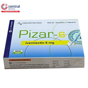 [CHÍNH HÃNG] Thuốc Pizar 6 (Ivermectin 6mg) điều trị giun chỉ