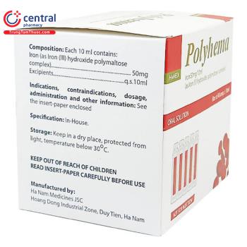 [CHÍNH HÃNG] Polyhema 50mg/10ml - Điều trị thiếu máu do thiếu sắt