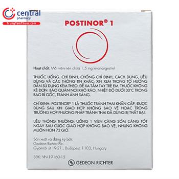 Postinor 1 là thuốc gì? Uống tối đa bao nhiêu viên một tháng?