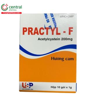 Thuốc Practyl-F chứa acetylcystein giúp tiêu đờm trong bệnh lý hô hấp