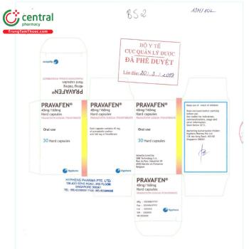 Thuốc trị mỡ máu Pravafen 40mg/160mg có giá bao nhiêu?
