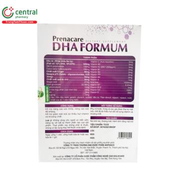 Prenacare DHA Formum - Bổ sung các vi chất cần thiết cho thai kỳ