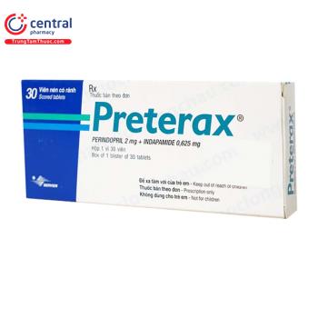 Thuốc Preterax trị tăng huyết áp nguyên phát, suy tim sung huyết