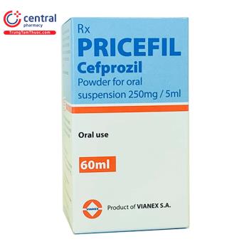 Thuốc Pricefil 250mg/5ml 60ml - Kháng sinh cho cả người lớn và trẻ em