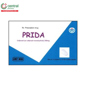 Thuốc Prida 250mg Điều trị nhiễm khuẩn hô hấp, da, tai mũi họng