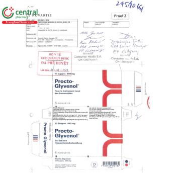 Thuốc đặt Procto-Glyvenol điều trị trĩ nội và trĩ ngoại