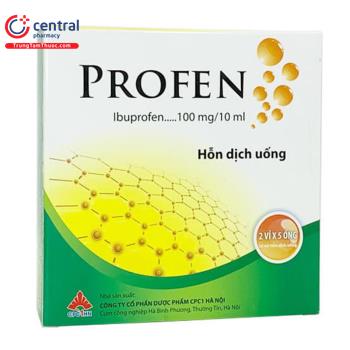 Thuốc Profen 100mg/10ml hạ sốt, giảm đau cho trẻ em hiệu quả