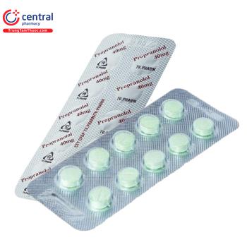 Thuốc ức chế beta-adrenergic Propranolol TV.Pharm 40mg hạ huyết áp
