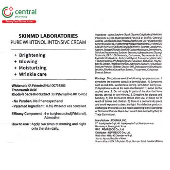 SkinMD Pure Whitenol Intensive Cream 15ml tái tạo, mờ nám, sáng da