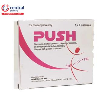 [CHÍNH HÃNG] Thuốc đặt viêm phụ khoa Push (hộp 1 vỉ x 7 viên)