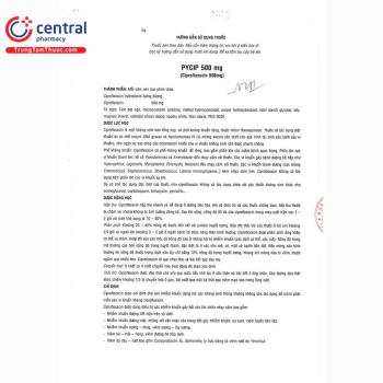 Thuốc Pycip 500 - Thuốc kháng sinh điều trị nhiễm khuẩn