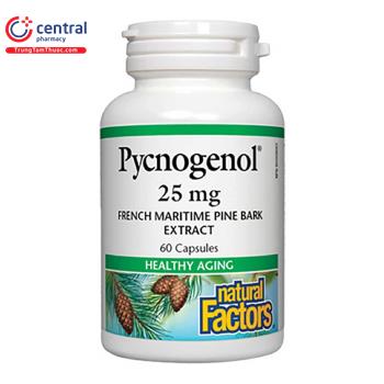 [CHÍNH HÃNG] Thuốc Pycnogenol 25mg Natural Factors ngăn ngừa oxy hóa