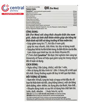 [CHÍNH HÃNG] Thuốc Qik Hair For Men - kích thích mọc tóc cho nam