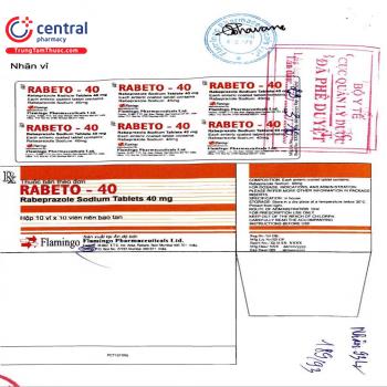 Thuốc Rabeto-40 chứa Rabeprazol điều trị trào ngược dạ dày, thực quản