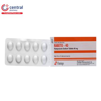 Thuốc Rabeto-40 chứa Rabeprazol điều trị trào ngược dạ dày, thực quản
