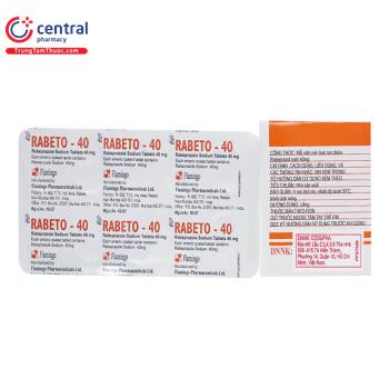 Thuốc Rabeto-40 chứa Rabeprazol điều trị trào ngược dạ dày, thực quản