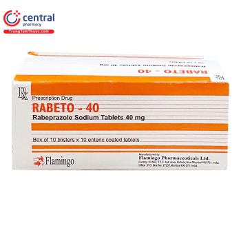 Thuốc Rabeto-40 chứa Rabeprazol điều trị trào ngược dạ dày, thực quản