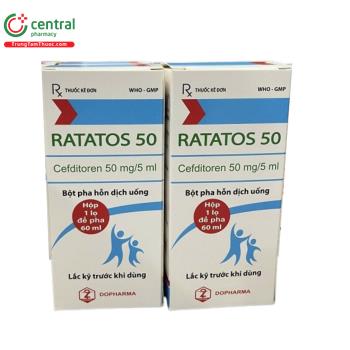 Bột pha hỗn dịch uống Ratatos 50mg/5ml điều trị các bệnh nhiễm trùng
