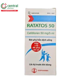Bột pha hỗn dịch uống Ratatos 50mg/5ml điều trị các bệnh nhiễm trùng