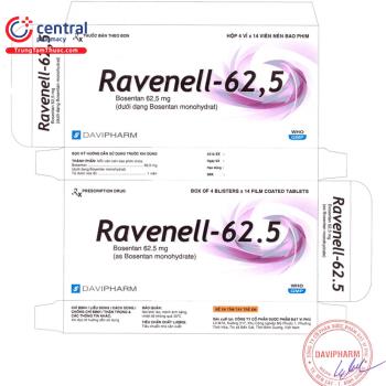 [CHÍNH HÃNG] Thuốc Ravenell-62,5 điều trị tăng áp lực động mạch phổi
