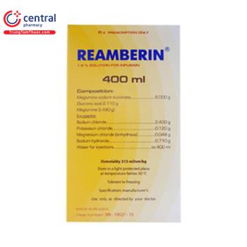 Thuốc Reamberin 400ml: Chỉ định, liều dùng và lưu ý sử dụng