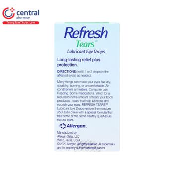 Thuốc Refresh Tears 0.5% 15ml: Cách dùng, liều dùng, lưu ý sử dụng
