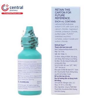Thuốc Refresh Tears 0.5% 15ml: Cách dùng, liều dùng, lưu ý sử dụng
