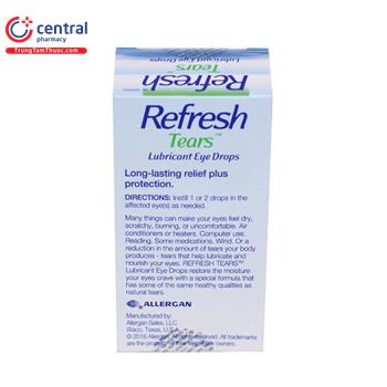 Thuốc Refresh Tears 0.5% 15ml: Cách dùng, liều dùng, lưu ý sử dụng