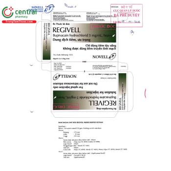 Thuốc Regivell 5mg/ml gây tê tủy sống tác dụng kéo dài