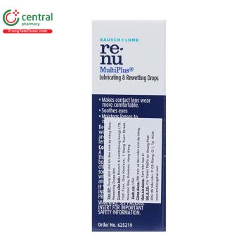 Thuốc Renu MultiPlus Lubricating & Rewetting Drops cấp ẩm khi đeo lens