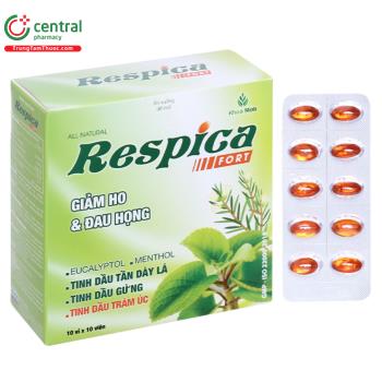 Thuốc Respica Forte - Giảm triệu chứng ho, đau rát cổ họng. cảm cúm