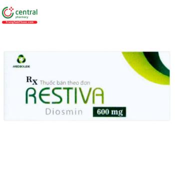 Thuốc Restiva 600mg - Điều trị suy tuần hoàn tĩnh mạch mạn tính, trĩ