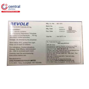 Thuốc Revole điều trị hiệu quả bệnh viêm loét dạ dày