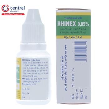 Thuốc nhỏ mũi Rhinex 0,05% giảm sung huyết mũi, nghẹt mũi, viêm xoang
