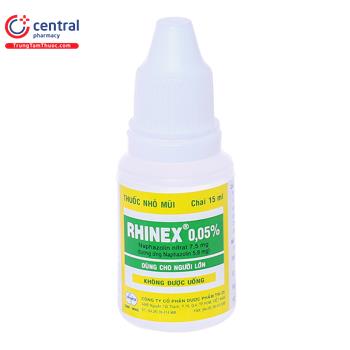 Thuốc nhỏ mũi Rhinex 0,05% giảm sung huyết mũi, nghẹt mũi, viêm xoang