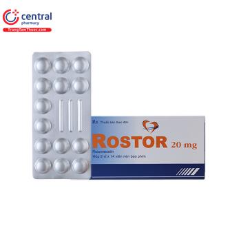Thuốc Rostor 20mg Pymepharco giúp hạ cholesterol máu nguyên phát