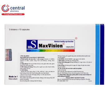 [CHÍNH HÃNG] Thuốc S MaxVision hỗ trợ tăng cường thị lực