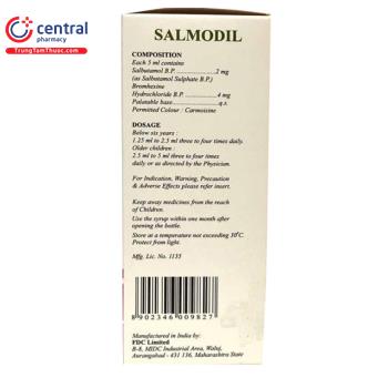Thuốc Salmodil Expectorant Syrup - Thuốc làm giãn cơ trơn phế quản