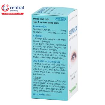 Thuốc nhỏ mắt Samaca điều trị rối loạn biểu mô giác mạc - kết mạc