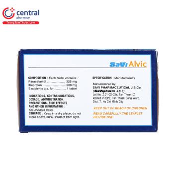 [CHÍNH HÃNG] Thuốc SaVi Alvic - giảm đau, hạ sốt hiệu quả