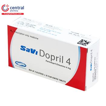 Thuốc Savi Dopril 4mg: tác dụng - chỉ định, cách dùng - liều dùng
