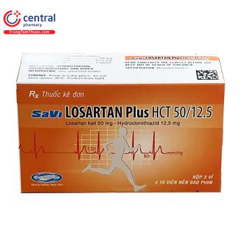 [CHÍNH HÃNG] Thuốc Savi Losartan Plus HCT 50/12.5 trị tăng huyết áp