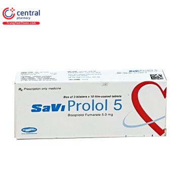 [CHÍNH HÃNG] Thuốc Savi Prolol 5: tác dụng, chỉ định, liều dùng