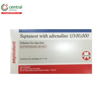 Thuốc gây tê Septanest adrénalinée au 1/100.000 dùng trong nha khoa