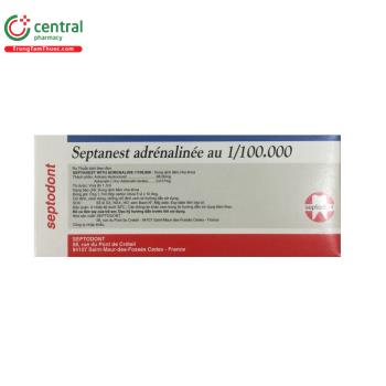 Thuốc gây tê Septanest adrénalinée au 1/100.000 dùng trong nha khoa