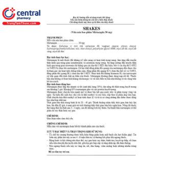 Thuốc Shakes 30mg điều trị trầm cảm: chỉ định, lưu ý khi sử dụng