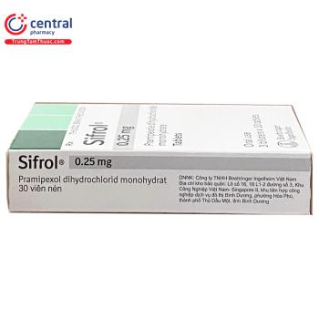 Thuốc Sifrol 0,250mg (Hộp 30V) - thuốc điều trị bệnh Parkinson