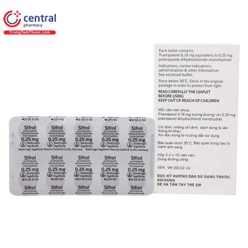 Thuốc Sifrol 0,250mg (Hộp 30V) - thuốc điều trị bệnh Parkinson