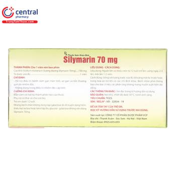 Thuốc Silymarin 70mg VCP hỗ trợ điều trị viêm gan mạn tính, xơ gan